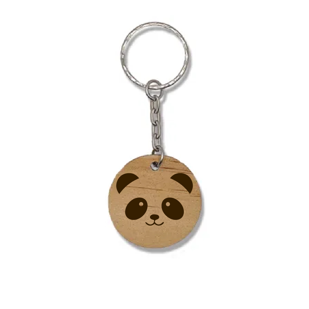 Porte-clé rond bois "PANDA"